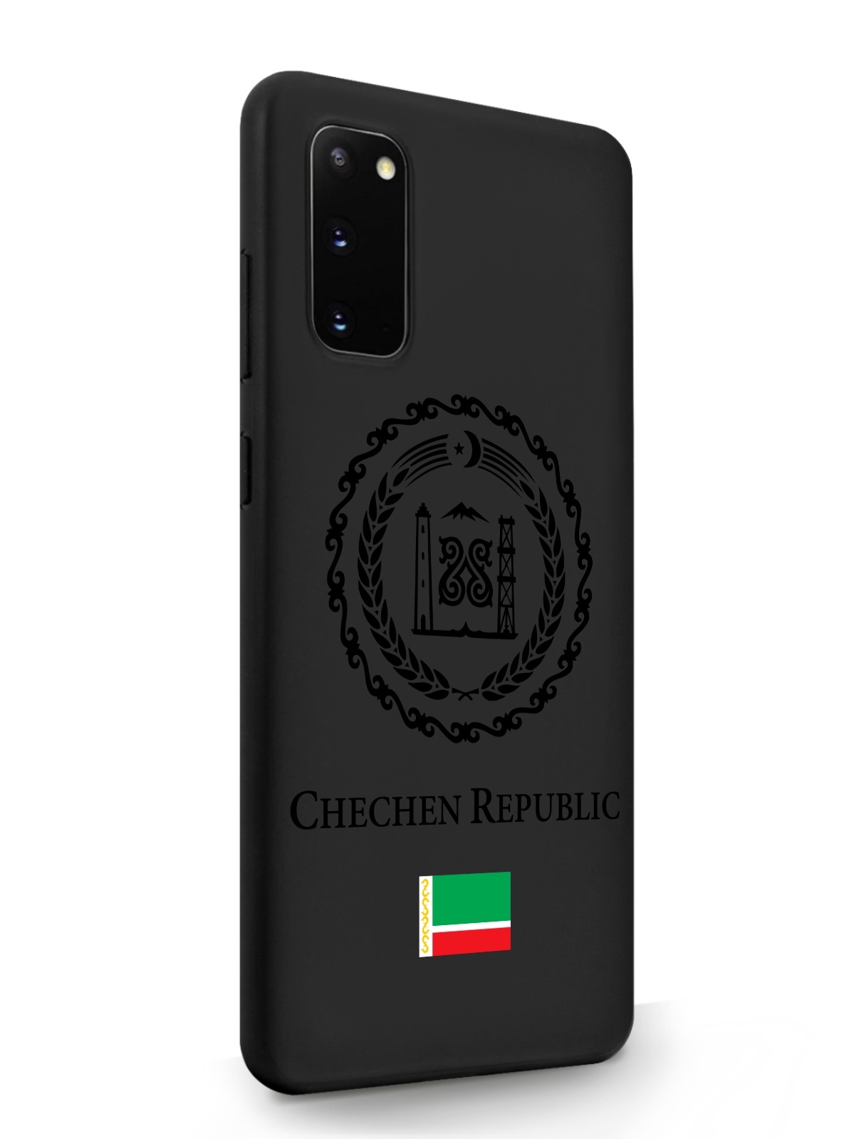 Чехол SignumCase для Samsung Galaxy S20 Черный лаковый Герб Чечни черный