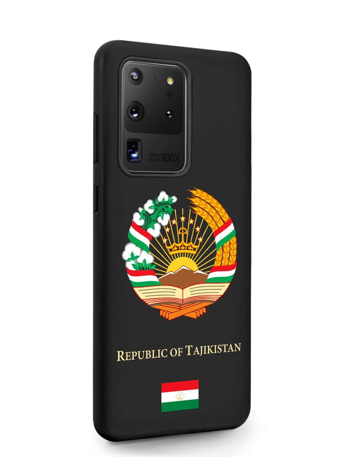 Чехол SignumCase для Samsung Galaxy S20 Ultra Герб Таджикистана черный