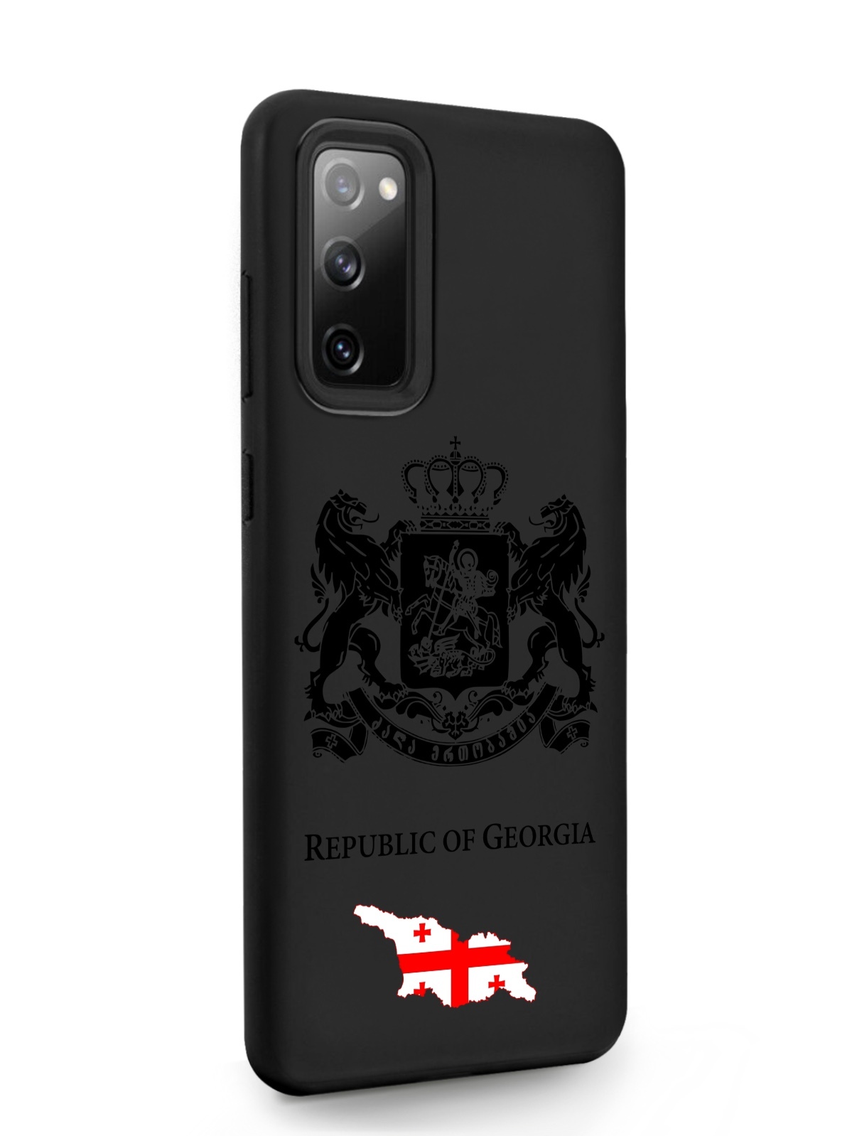 Чехол SignumCase для Samsung Galaxy S20 FE Черный лаковый Герб Грузии черный