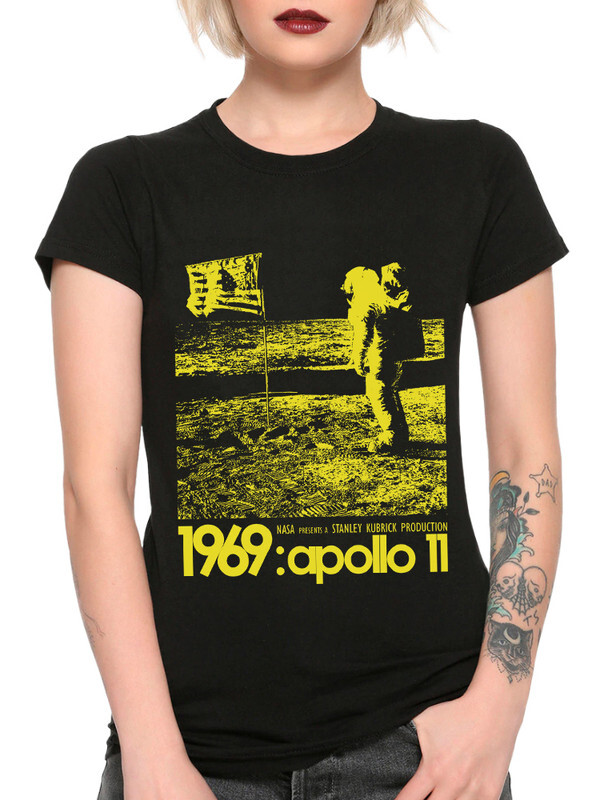 Футболка женская Design Heroes Стэнли Кубрик - 1969: Аполлон-11 черная L
