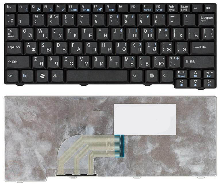 Клавиатура для ноутбука Acer Aspire One A110/A150/D150/D250/ZG5/ZG8 черная