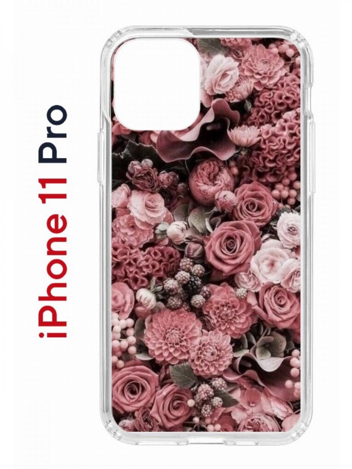Чехол на iPhone 11 Pro с принтом Kruche Print цветы, бампер с защитой камеры