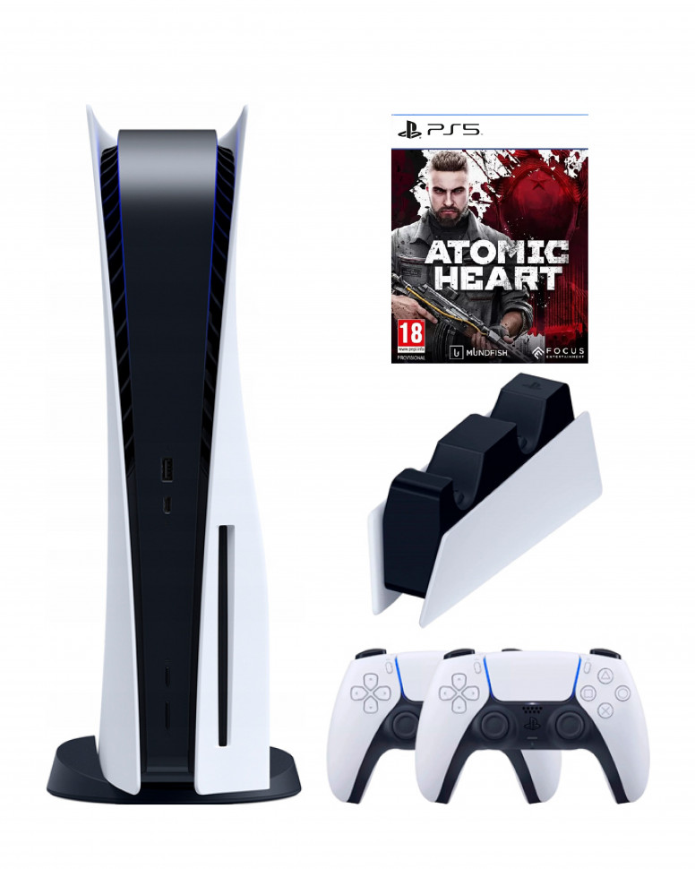 Игровая приставка Sony PlayStation 5 (3-ревизия)+2-й геймпад+зарядное+Atomic