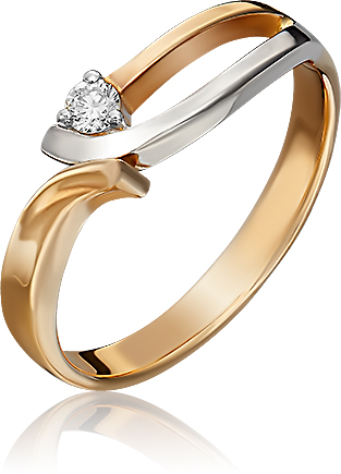 Кольцо из золота р. 17,5 PLATINA jewelry 01-0511-00-101-1111-30, бриллиант