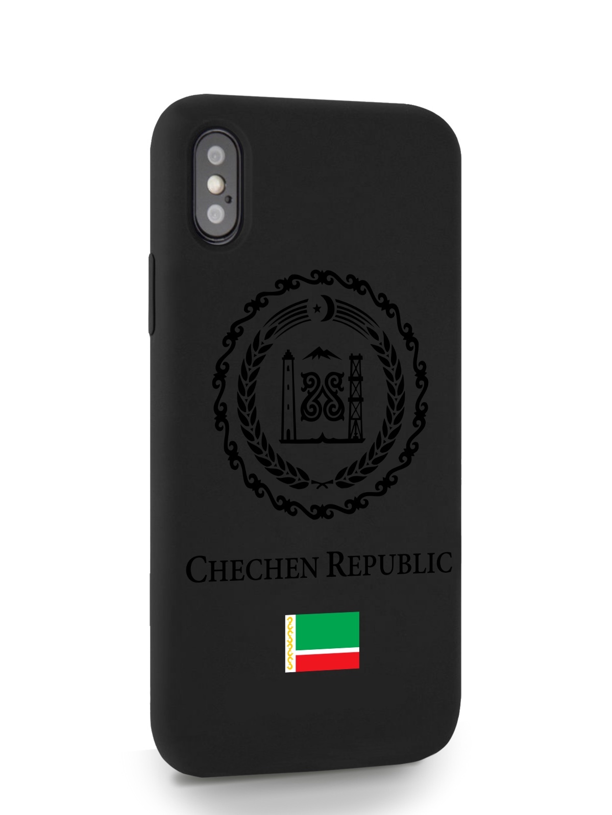Черный SignumCase для iPhone X/XS Черный лаковый Герб Чечни черный