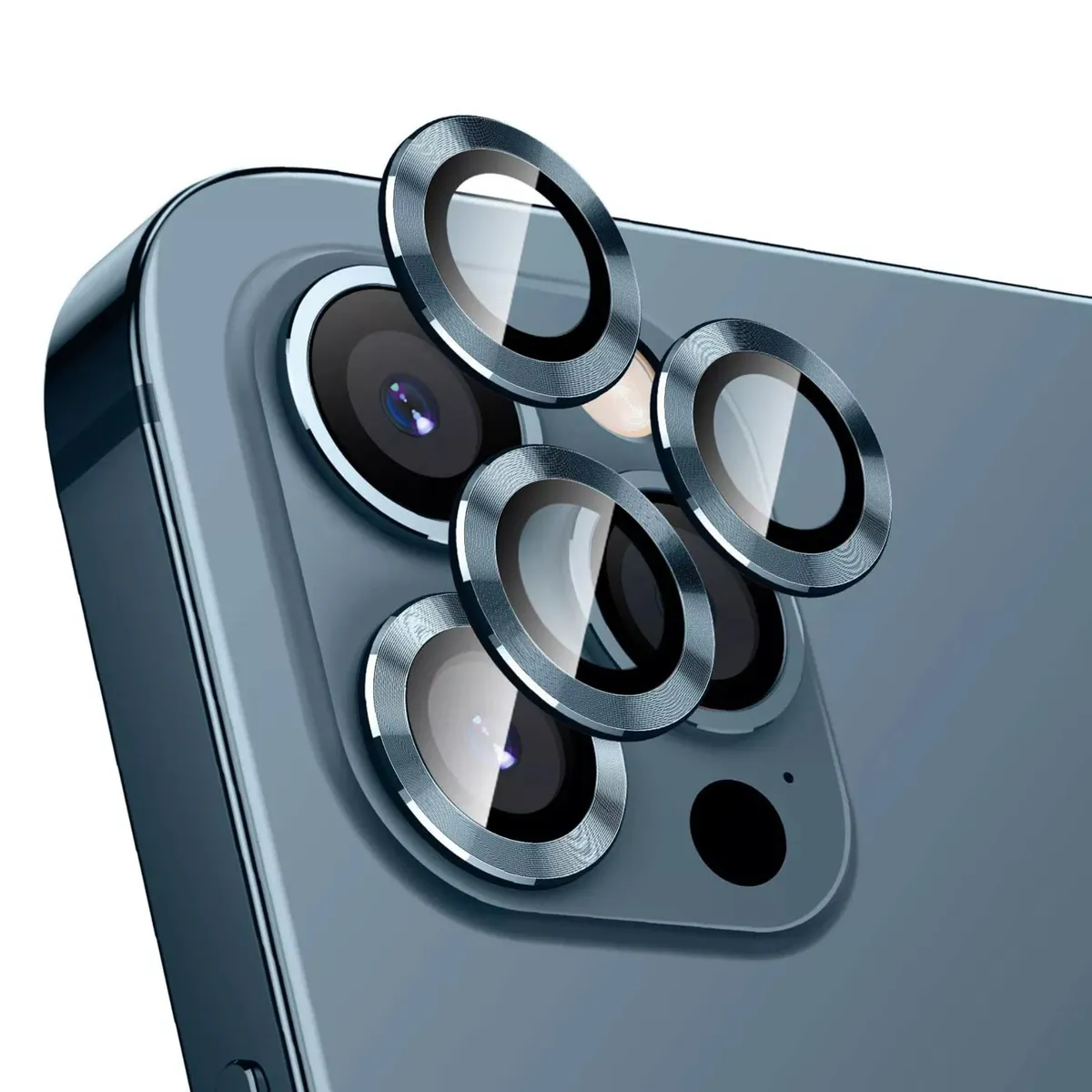 Защитное стекло линзы QVATRA на камеру iPhone 12 Pro Max Синий