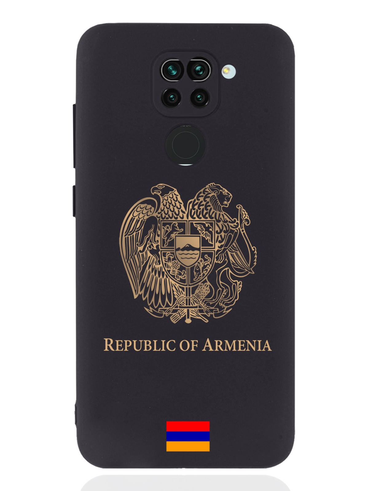 Чехол SignumCase для Xiaomi Redmi Note 9 Золотой Герб Армении черный