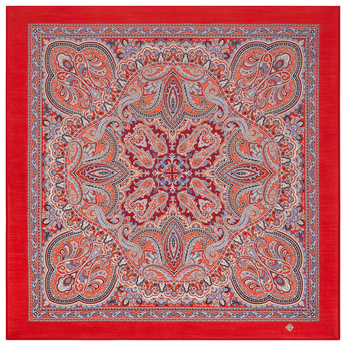 Платок женский Павловопосадский платок 1907 красный, 89x89 см
