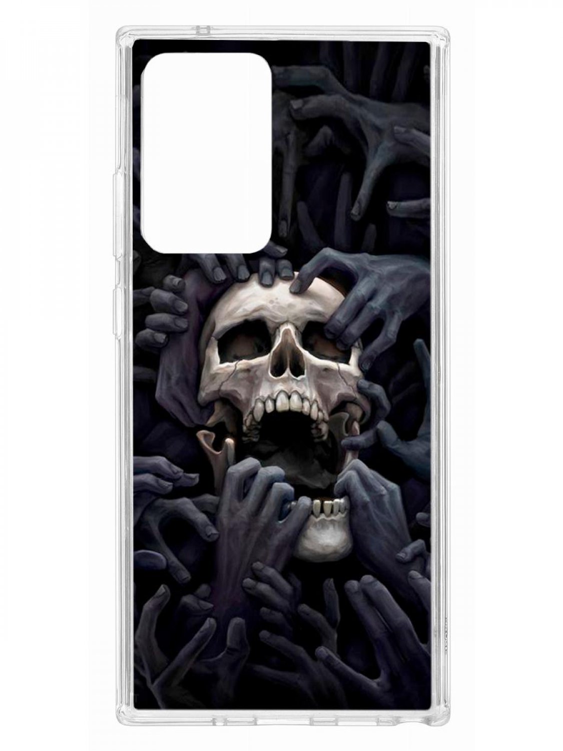 Чехол на Samsung Galaxy Note 20 Ultra Kruche Print Skull Hands,противоударный бампер