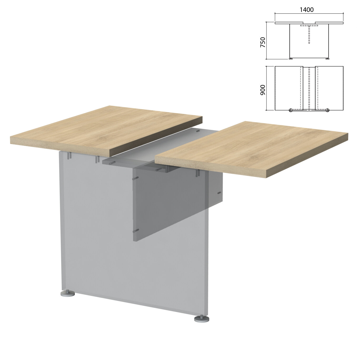 Столешница модуля стола для переговоров Приоритет (1400х900х750 мм), кронберг, К-913, К-