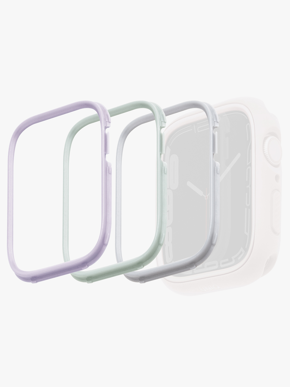Набор Uniq из 3 вставок для чехла на Apple Watch 41/40 mm Moduo Sage/Lilac/White