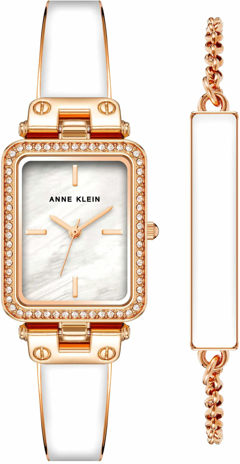 Наручные часы женские Anne Klein 3898WTST белые/золотистые