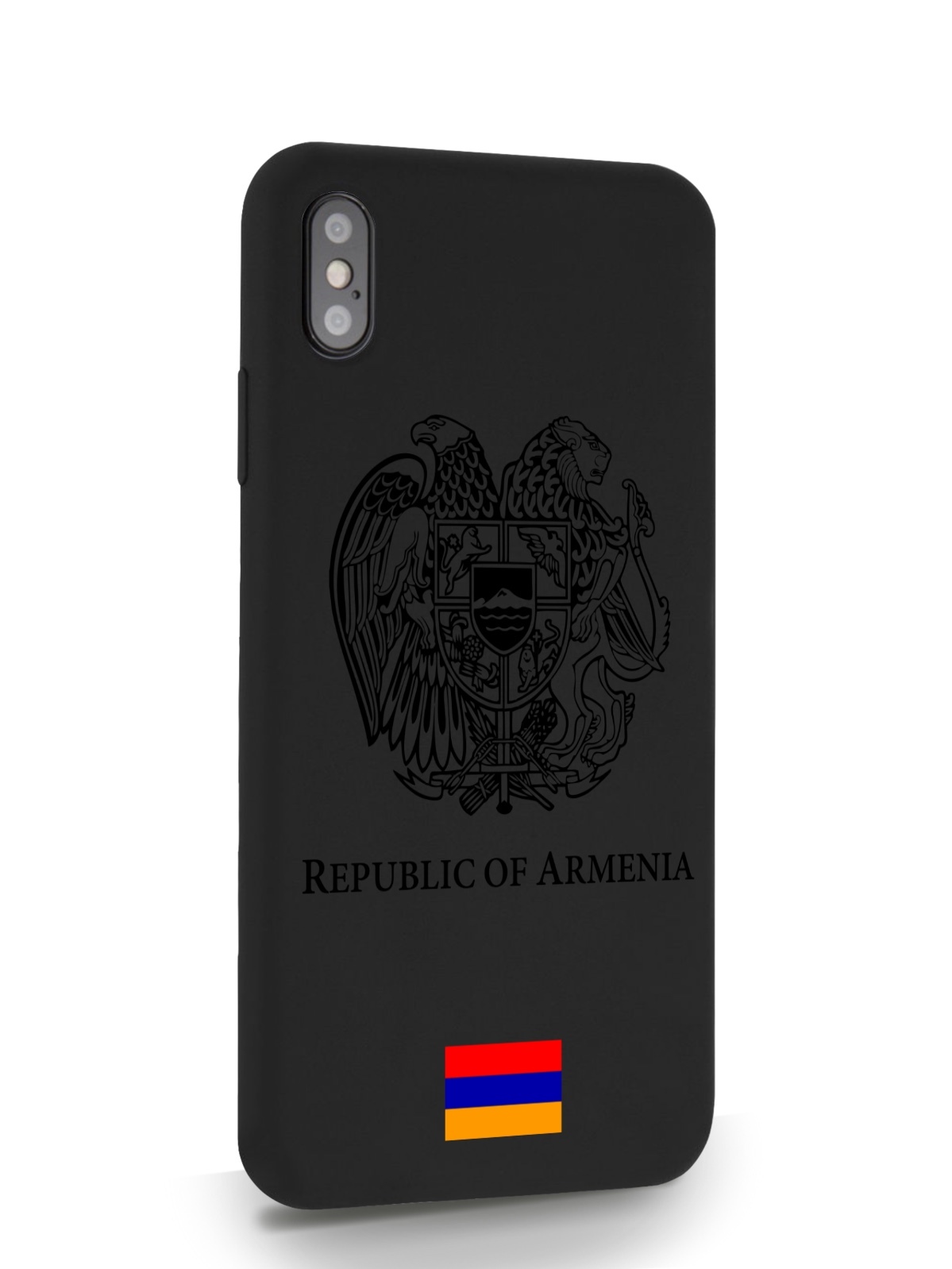 Черный SignumCase для iPhone XS Max Черный лаковый Герб Армении черный
