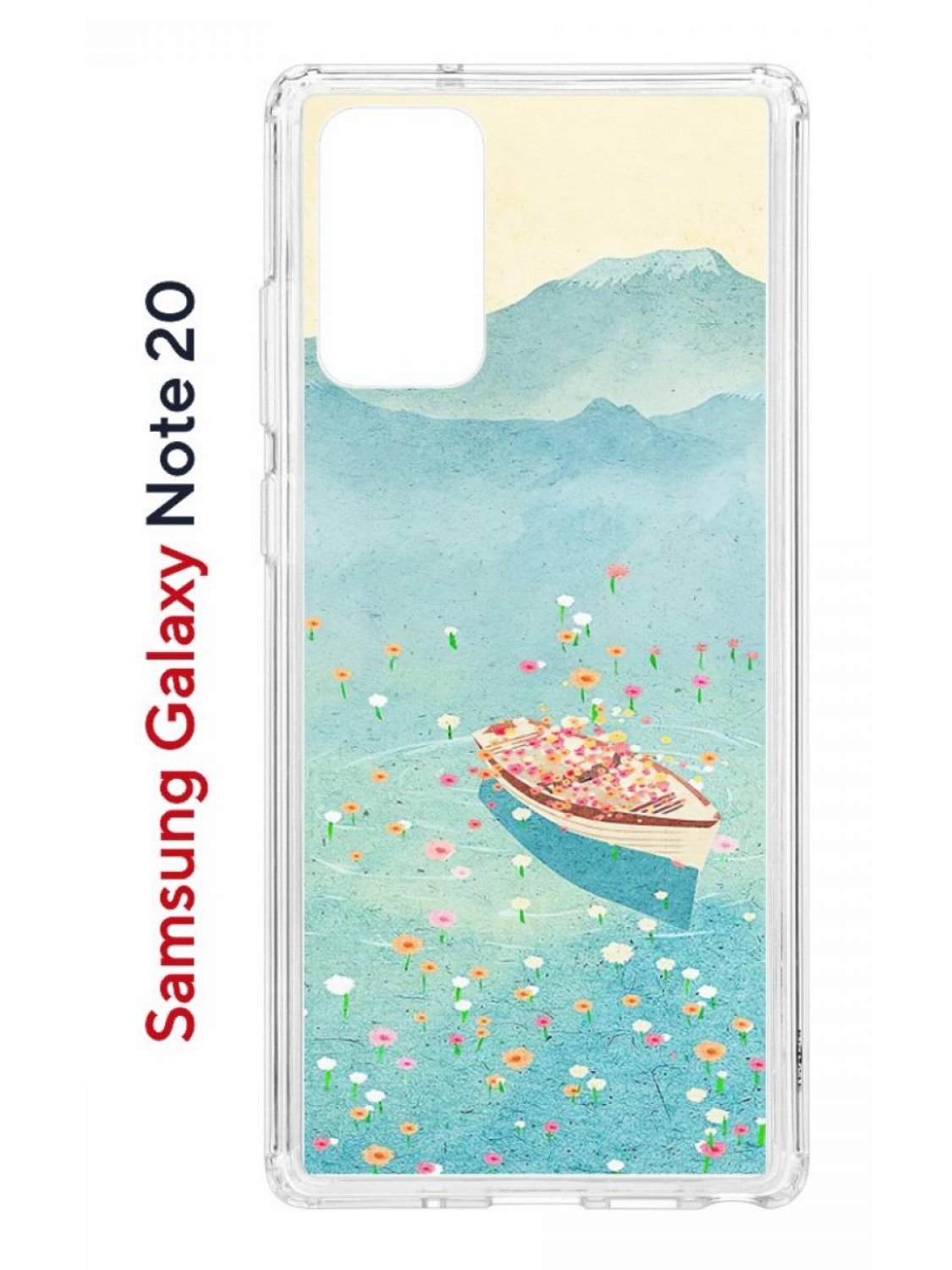 Чехол на Samsung Galaxy Note 20 с принтом Kruche Print озеро цветов,противоударный бампер