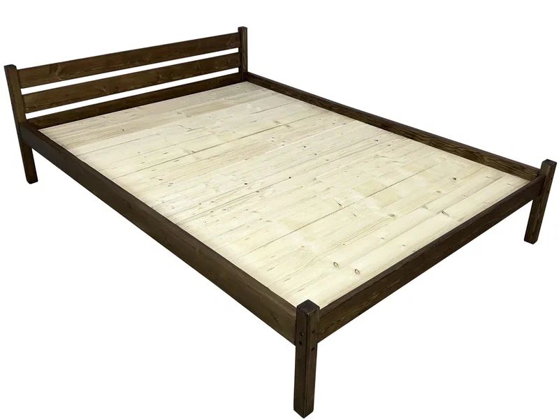 Кровать двуспальная Solarius Классика сплошное основание 160х200, цвет темный дуб