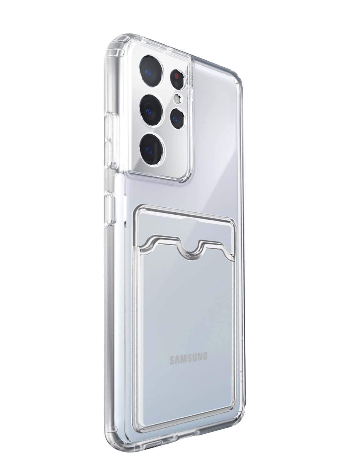 Чехол MustHaveCase с картхолдером для Samsung Galaxy S21 Ultra прозрачный