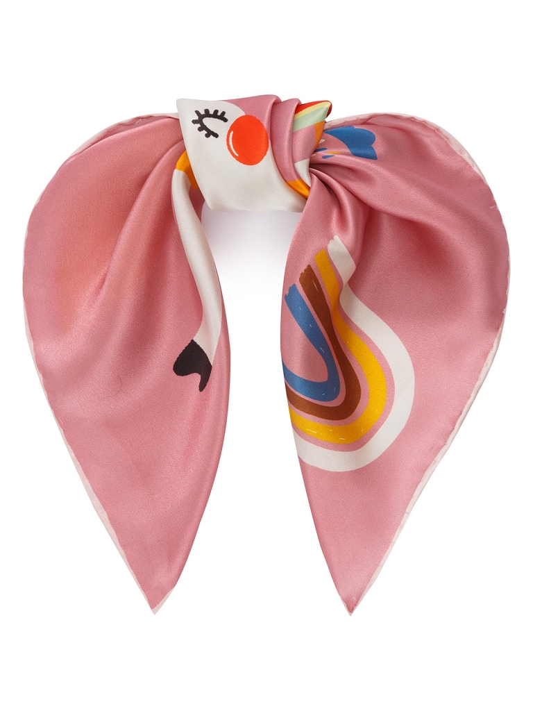 Шейный платок женский ELEGANZZA 01-00039540 розовый, 53х53 см