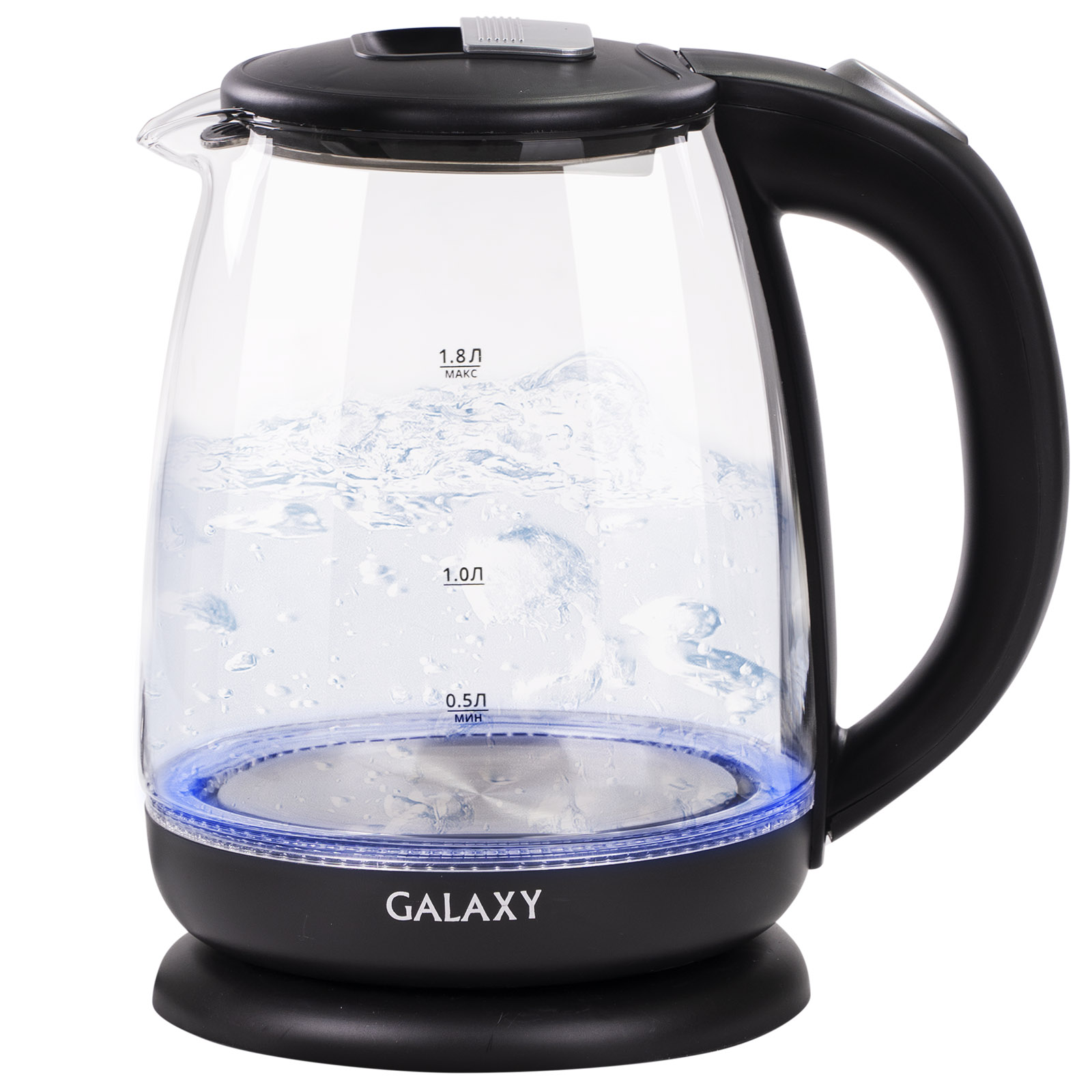 Чайник электрический Galaxy GL0554 1.8 л Black, Transparent