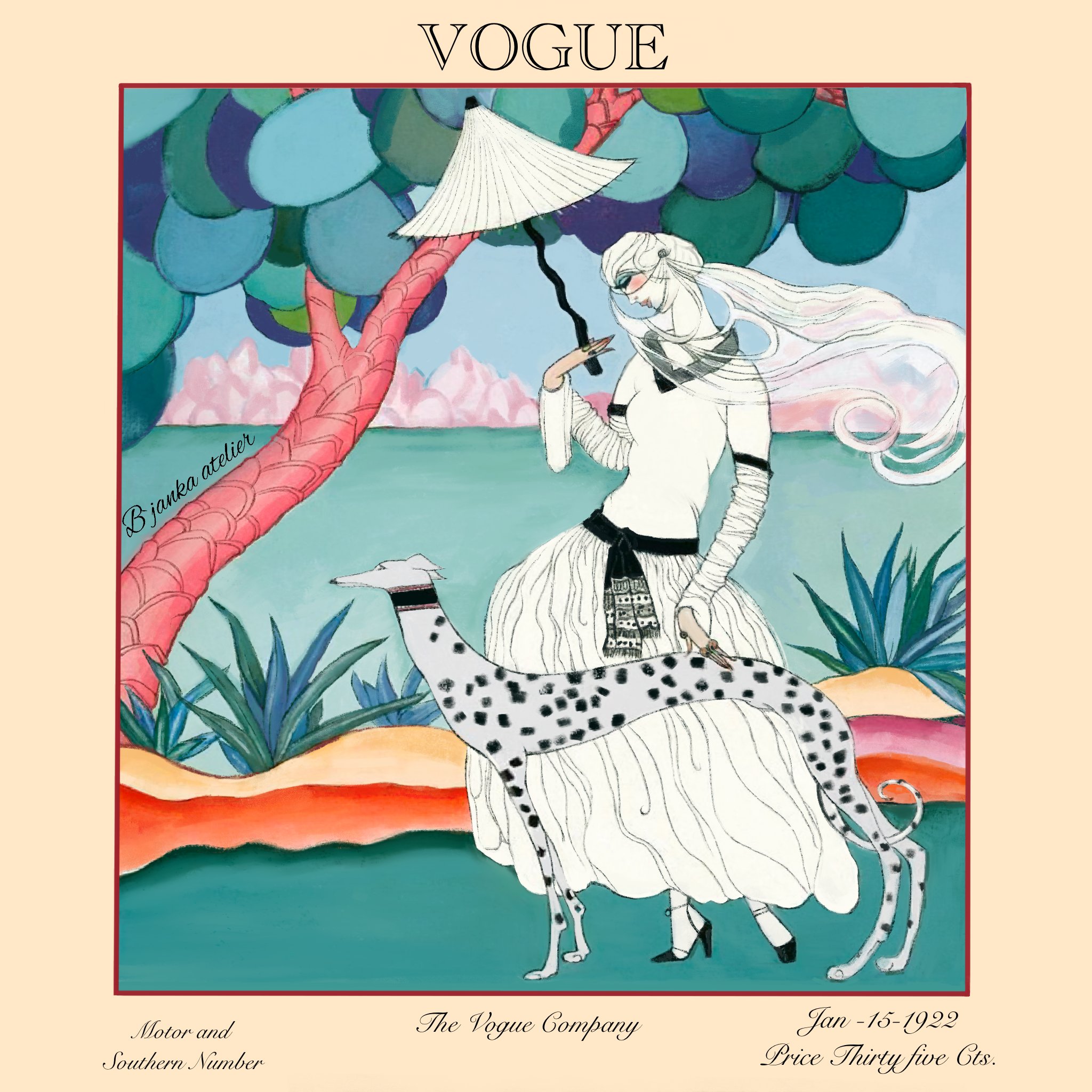 Платок женский Bjanka silk Vogue мультиколор, 50х50 см