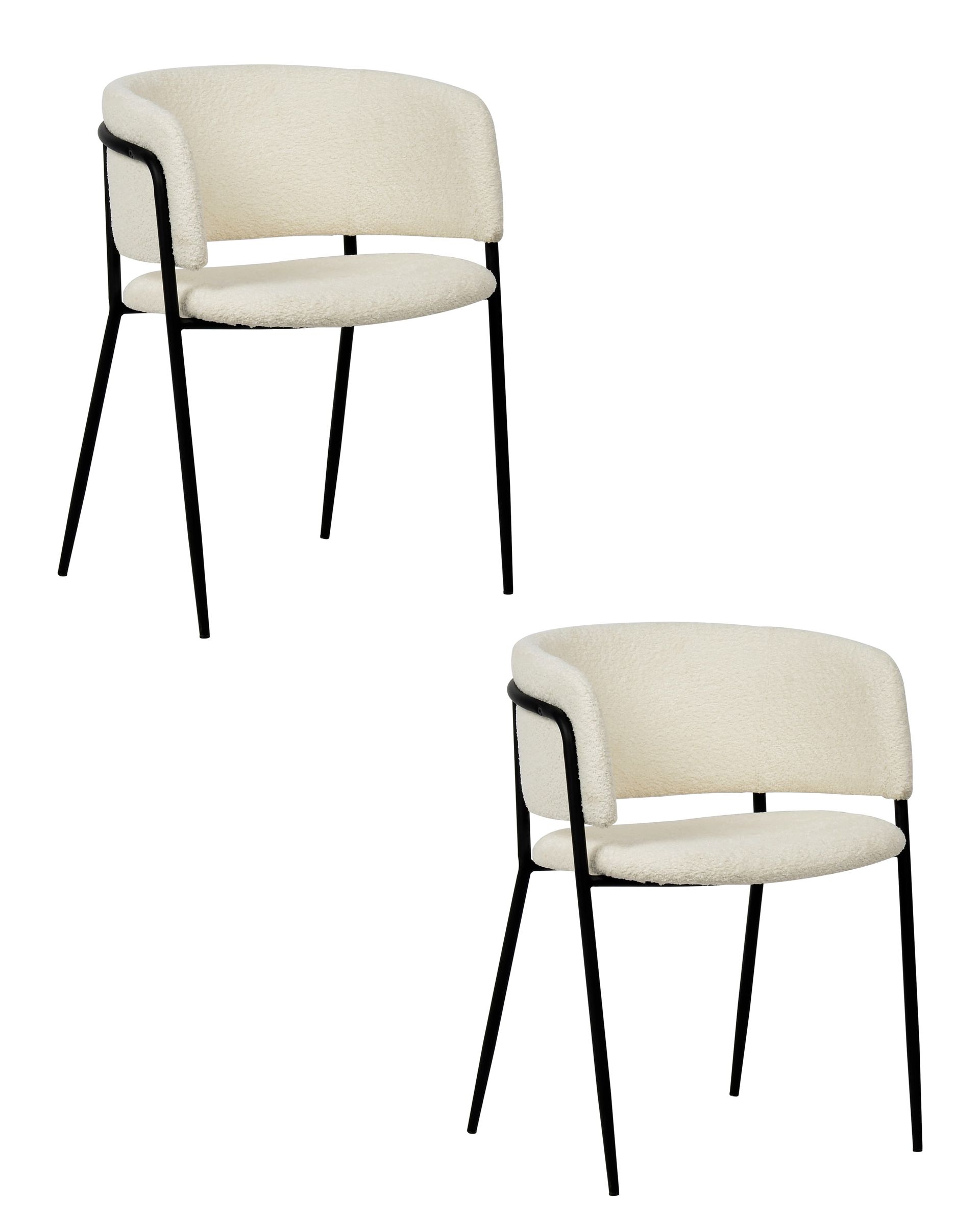 Комплект стульев для кухни 2 шт Нэлли Stool Group ткань букле, белый