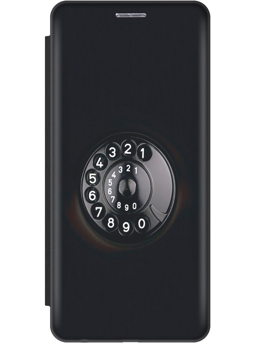 Чехол-книжка на Xiaomi 13 "Диск телефона" черный