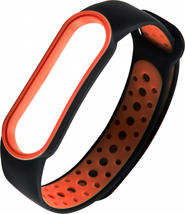 Ремешок Red Line Silicone для Xiaomi Mi Band 6, черный/красный