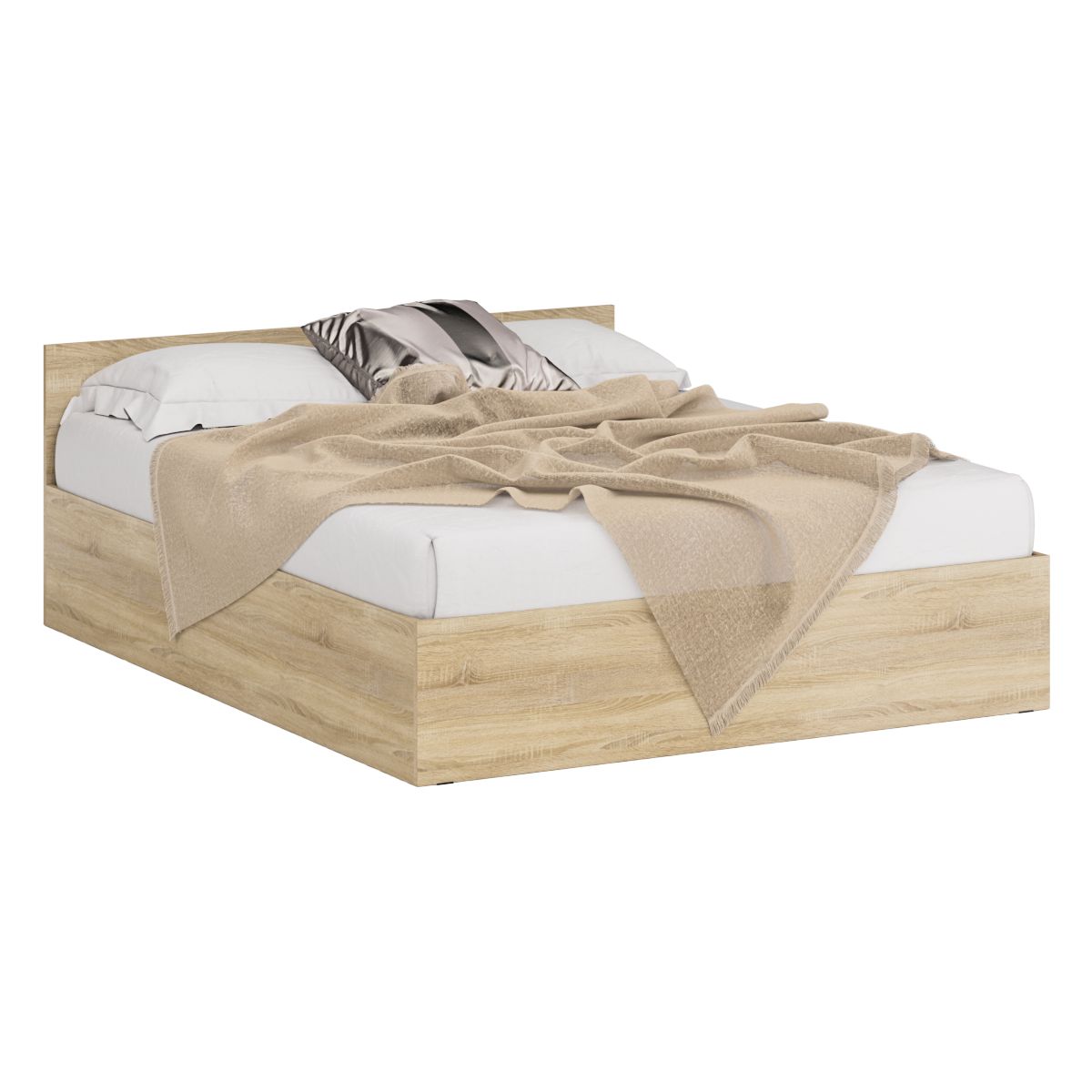 Кровать Стандарт СВК 1600 дуб сонома, 163,5х203,5х70 см, сп.м. 1600х2000 мм