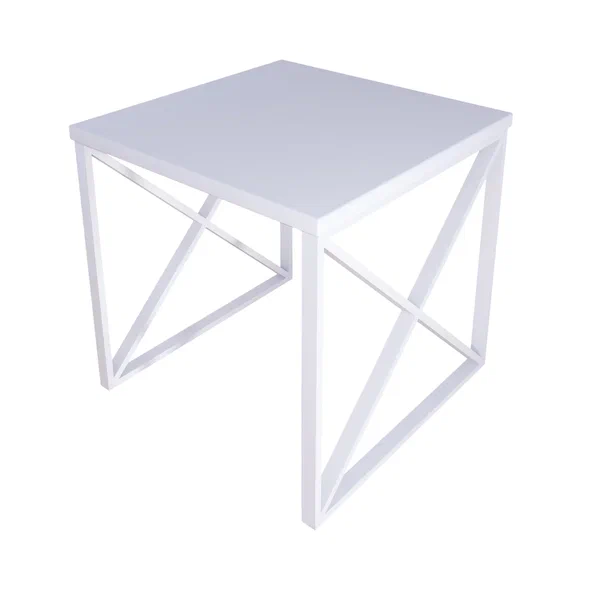 Стол кухонный Solarius Loft с крестообразными ножками 60x60х75, цвет белый