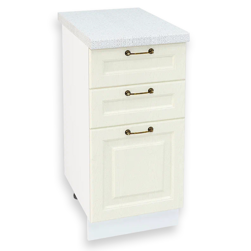 Шкаф кухонный напольный, Сурская мебель, Ницца, 591658, белый/дуб кремовый