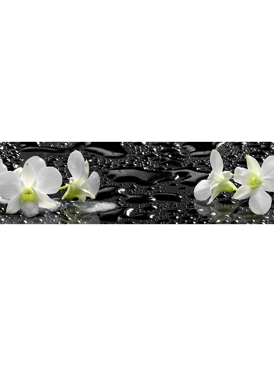 Универсальная самоклеящаяся пленка для кухни Dellitas Белая орхидея на камнях 1012 400см