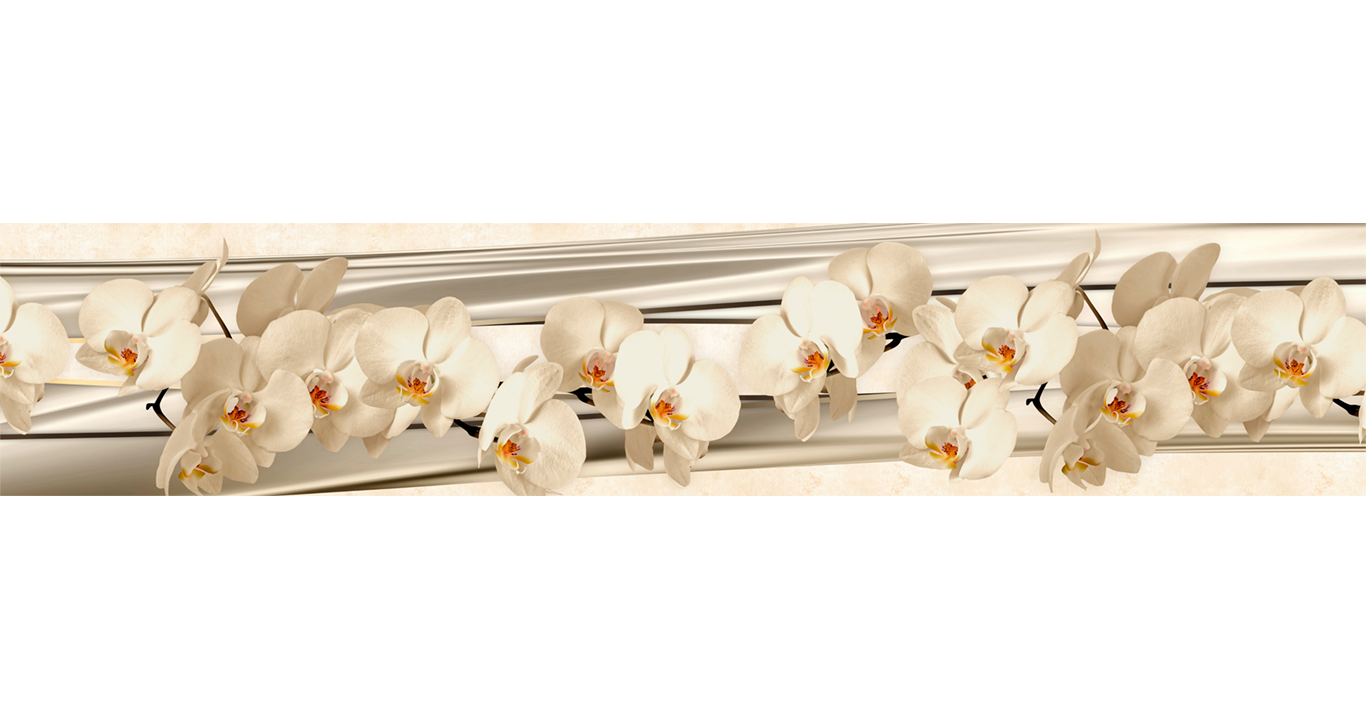 Кухонный фартук Dellitas Белые орхидеи 3177 300х60см АБС пластик фотопечать