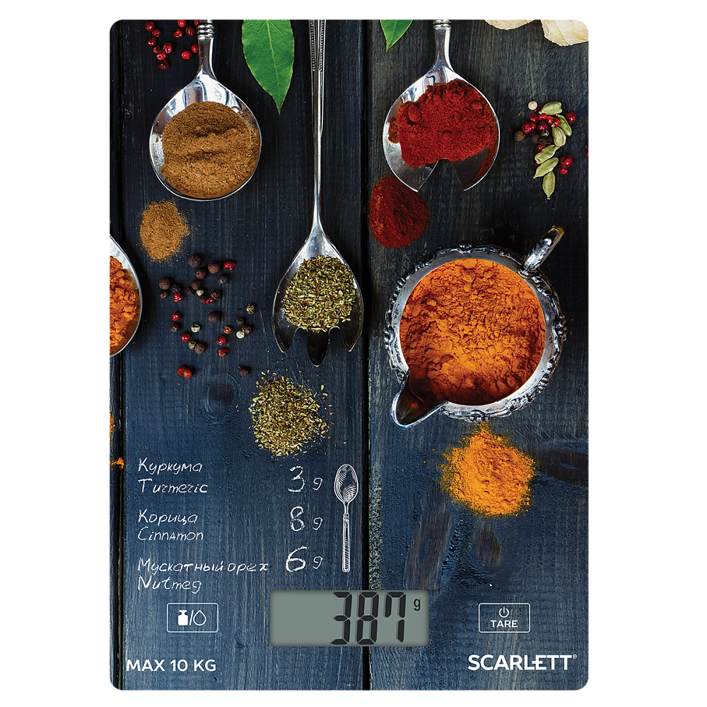Весы кухонные Scarlett SC-KS57P68 серый, разноцветный