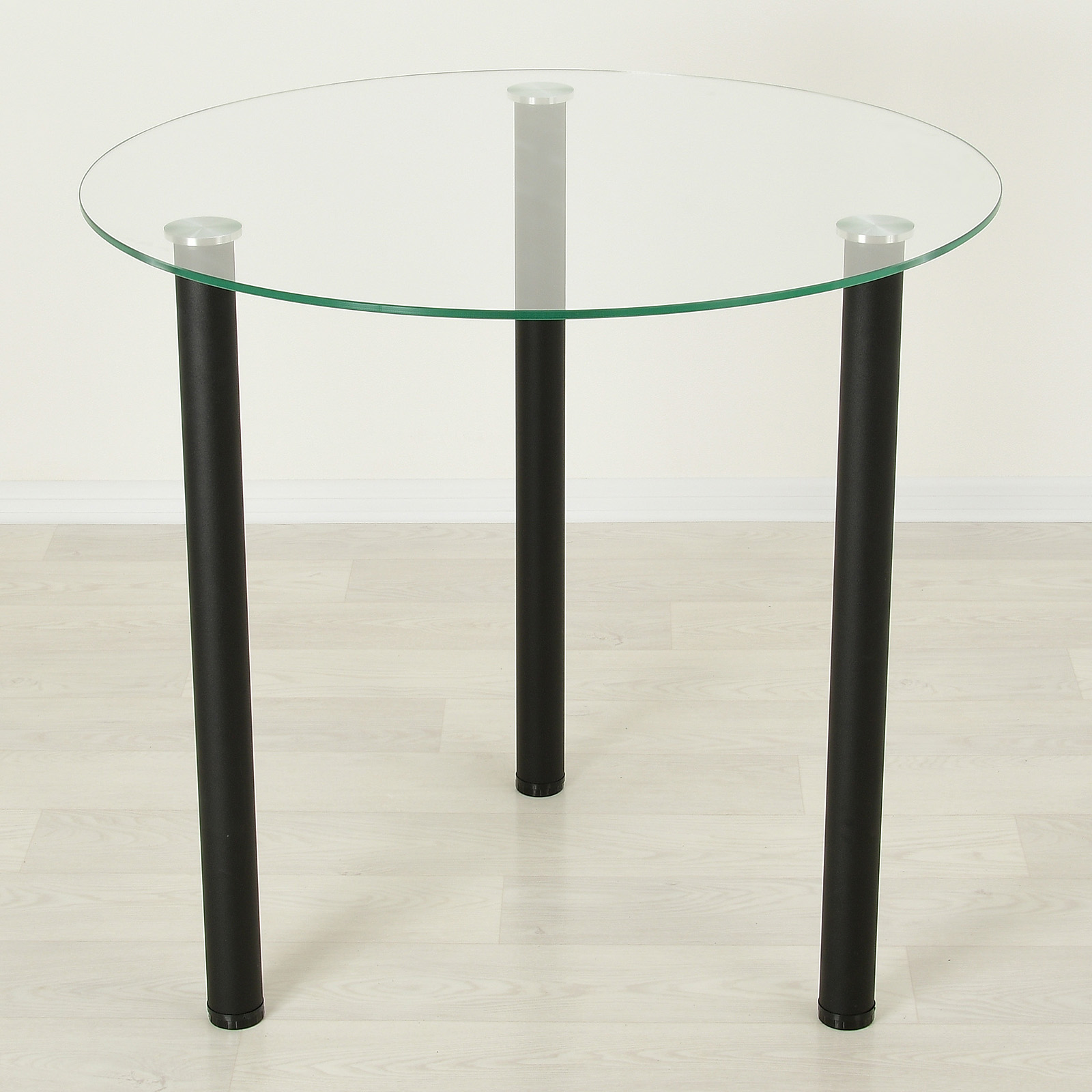 Стеклянный стол Mebel Apartment Эдель 18-3 прозрачный/черный D100