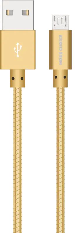 Дата-кабель More choice K31m USB 2.1A для micro USB металл 1м Gold