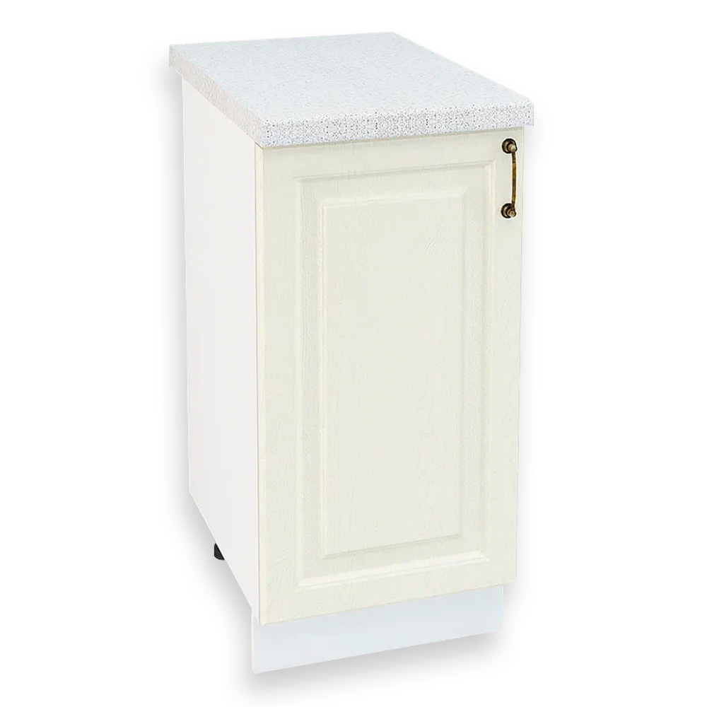 Шкаф кухонный напольный, Сурская мебель, Ницца, 591586, белый/дуб кремовый