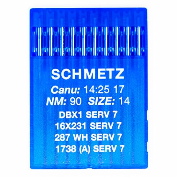 Иглы промышленные с тонкой колбой Schmetz 1738/DBx1 SERV7 90, 10 штук