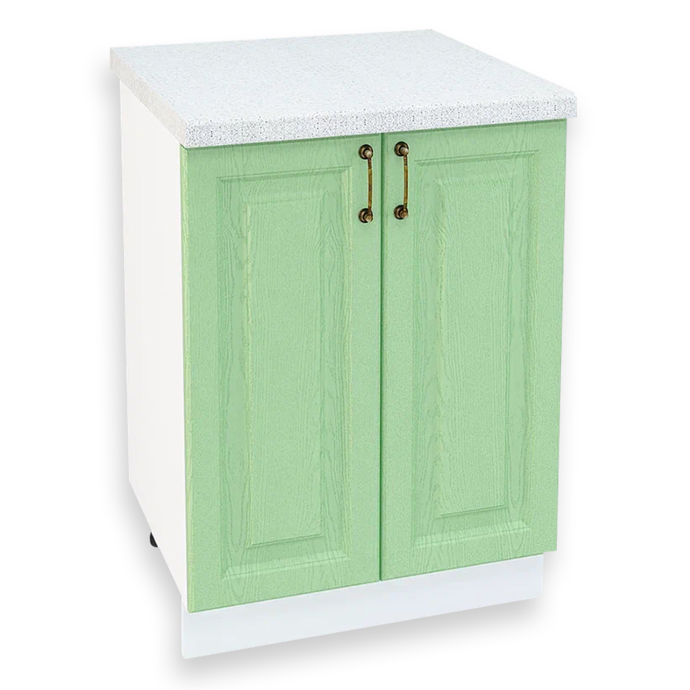 Шкаф кухонный напольный, Сурская мебель, Ницца, 591638, белый/дуб оливковый