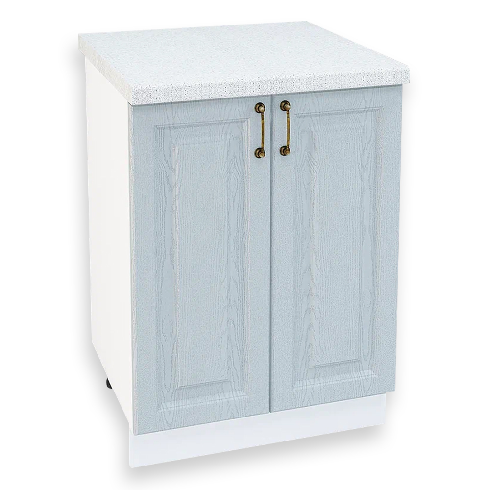 Шкаф кухонный напольный, Сурская мебель, Ницца, 591639, белый/дуб серый