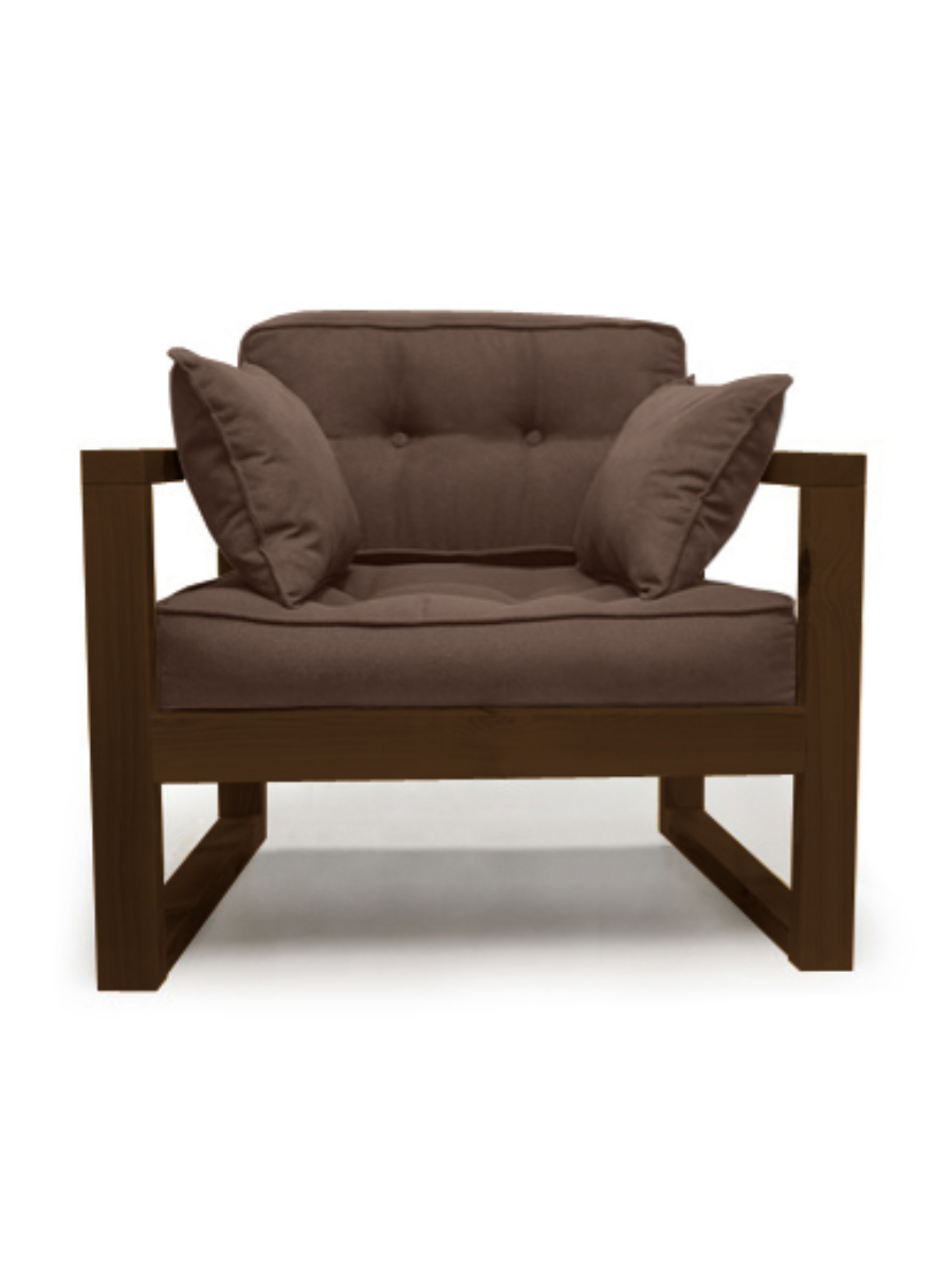 Диван-кресло одноместный DEmoku Д-1 КШ, коричневый/шоколад