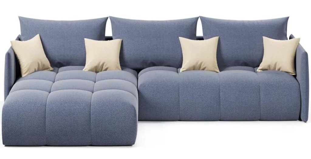 Угловой диван-кровать 4Home Лагуна, 226х155х80 см, Blue, левый, Еврокнижка