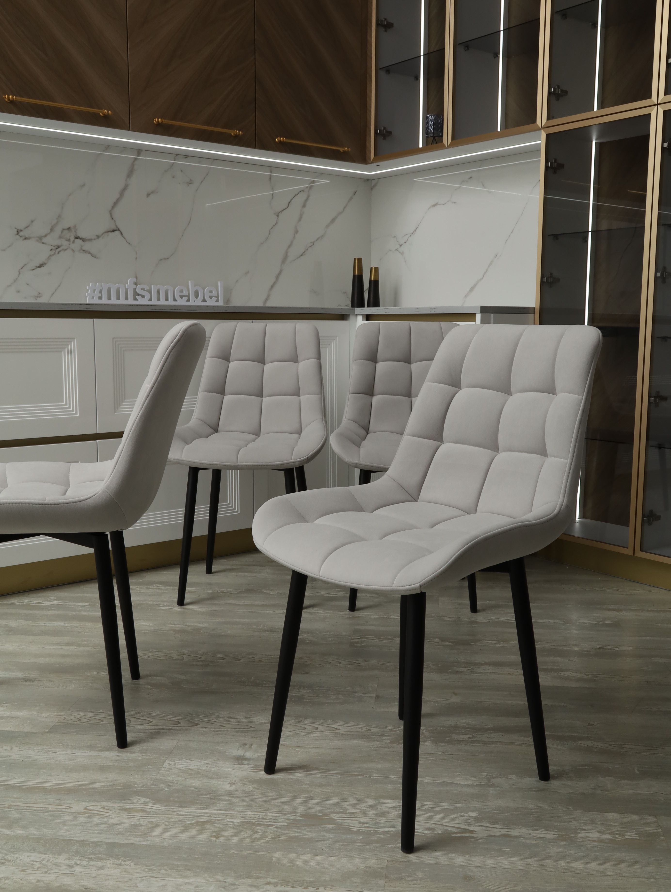 Комплект стульев MFSMEBEL Бентли для кухни светло-серый, 4 шт.