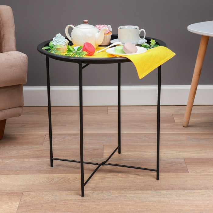 Кофейный столик Грация YS-8375S, черный 46,8х50,5 см