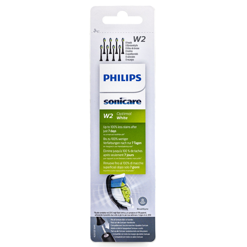 Насадки для электрической зубной щетки Philips HX6068/13 DiamondClean W2 Optimal Black 8шт
