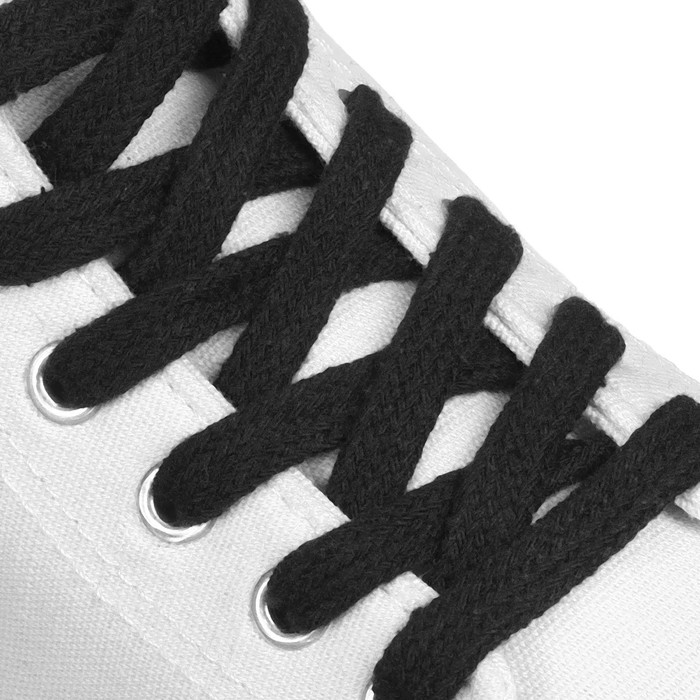 Шнурки для обуви ONLITOP 1512852 плоские, 10 мм, 120 см, черный, пара