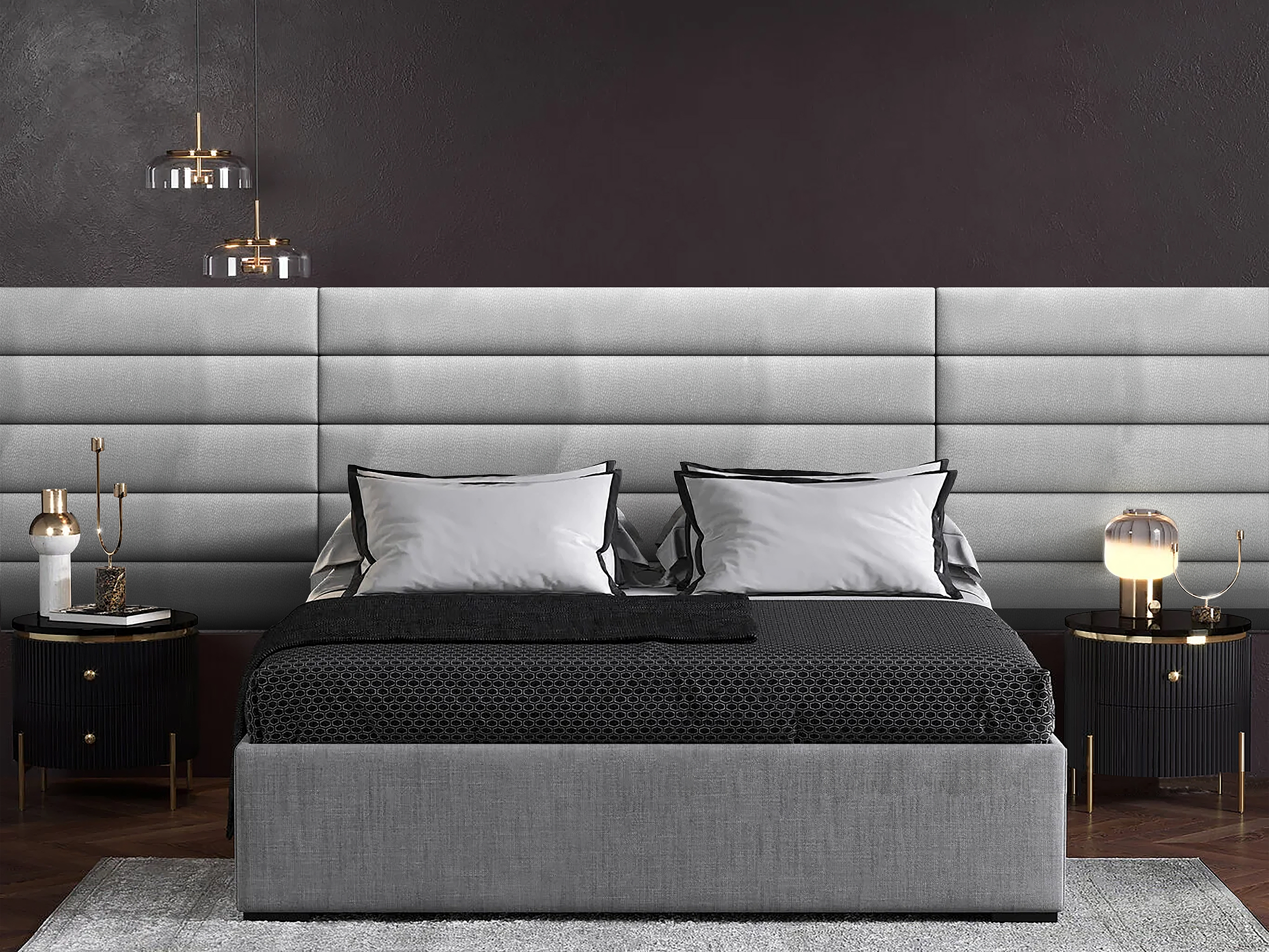 Панель кровати Eco Leather Silver 20х180 см 1 шт.