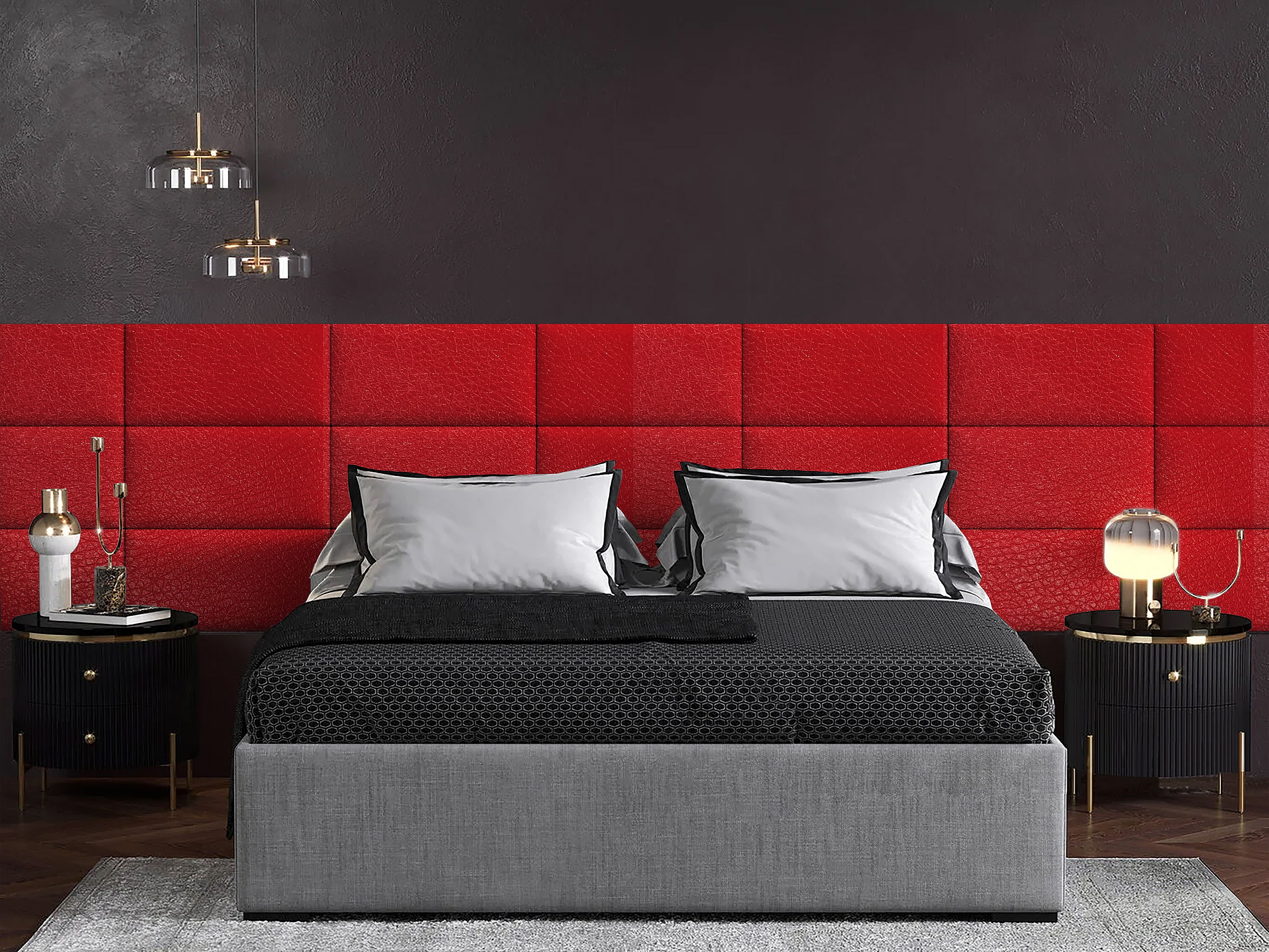 Панель кровати Eco Leather Red 30х60 см 1 шт.