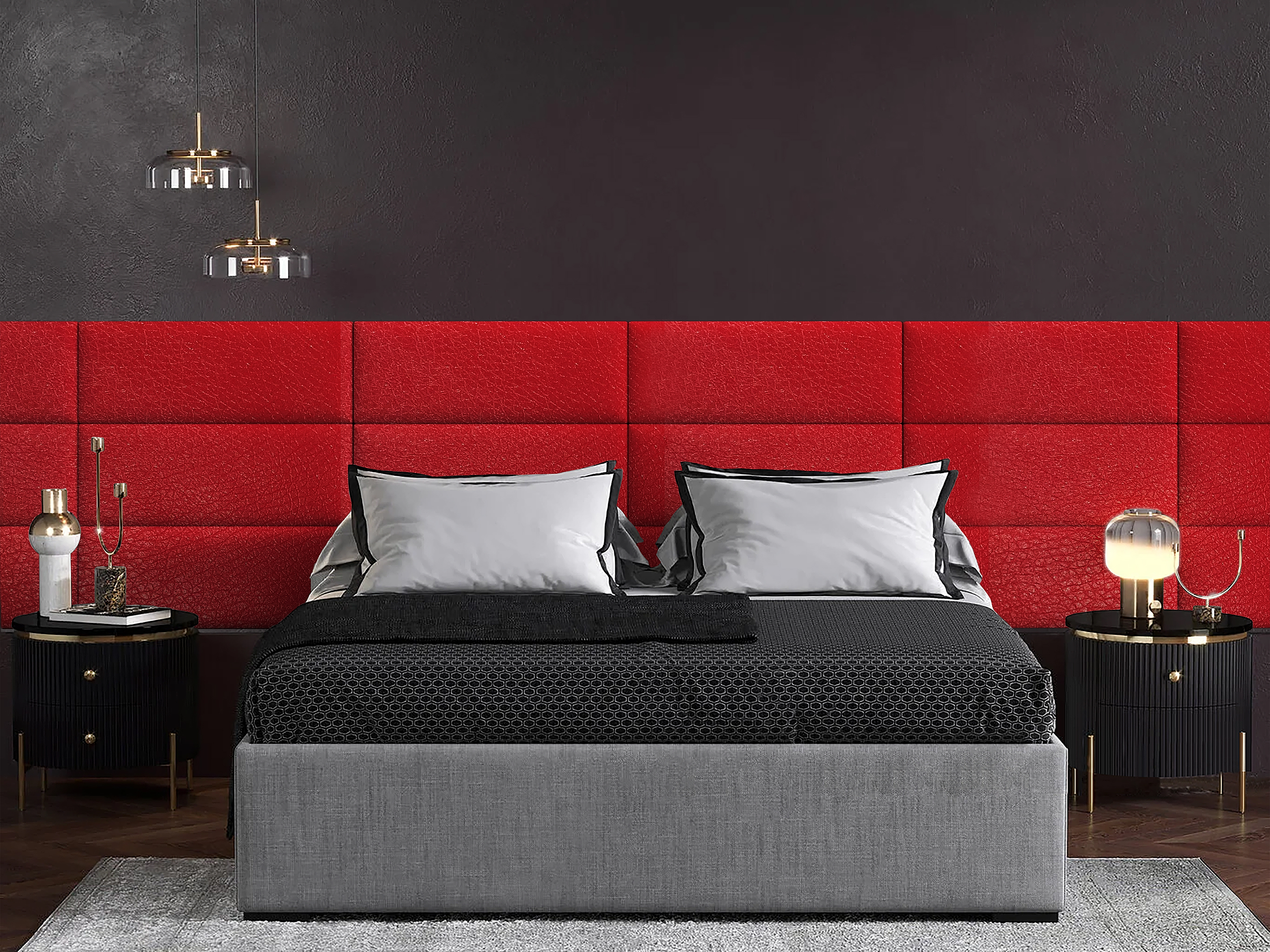 Панель кровати Eco Leather Red 30х80 см 1 шт.