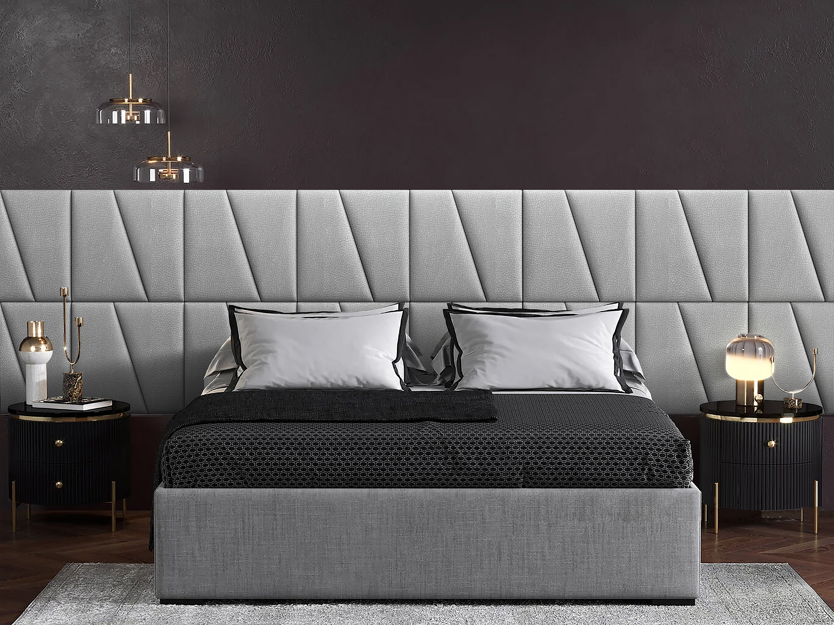 Панель кровати Eco Leather Silver 50х50DP см 2 шт.