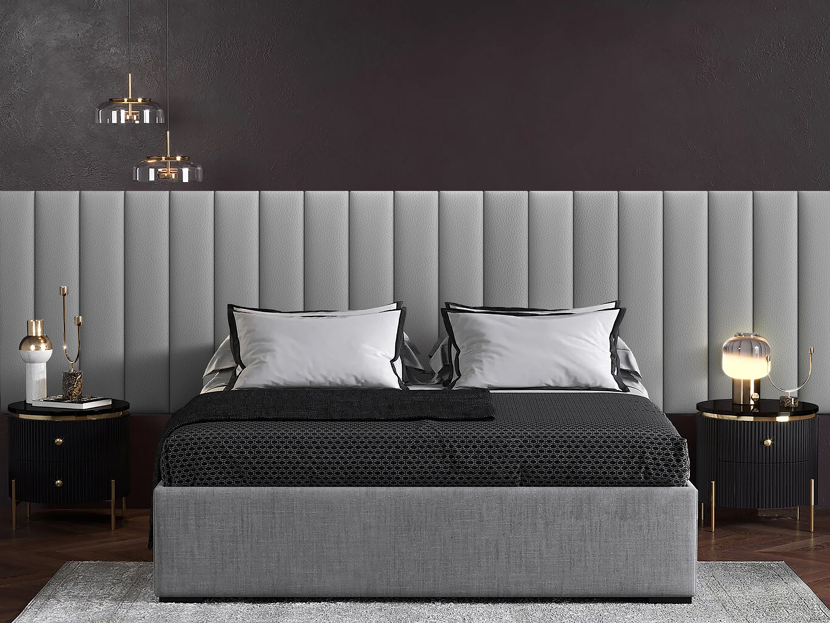 Панель кровати Eco Leather Grey 20х100 см 1 шт.