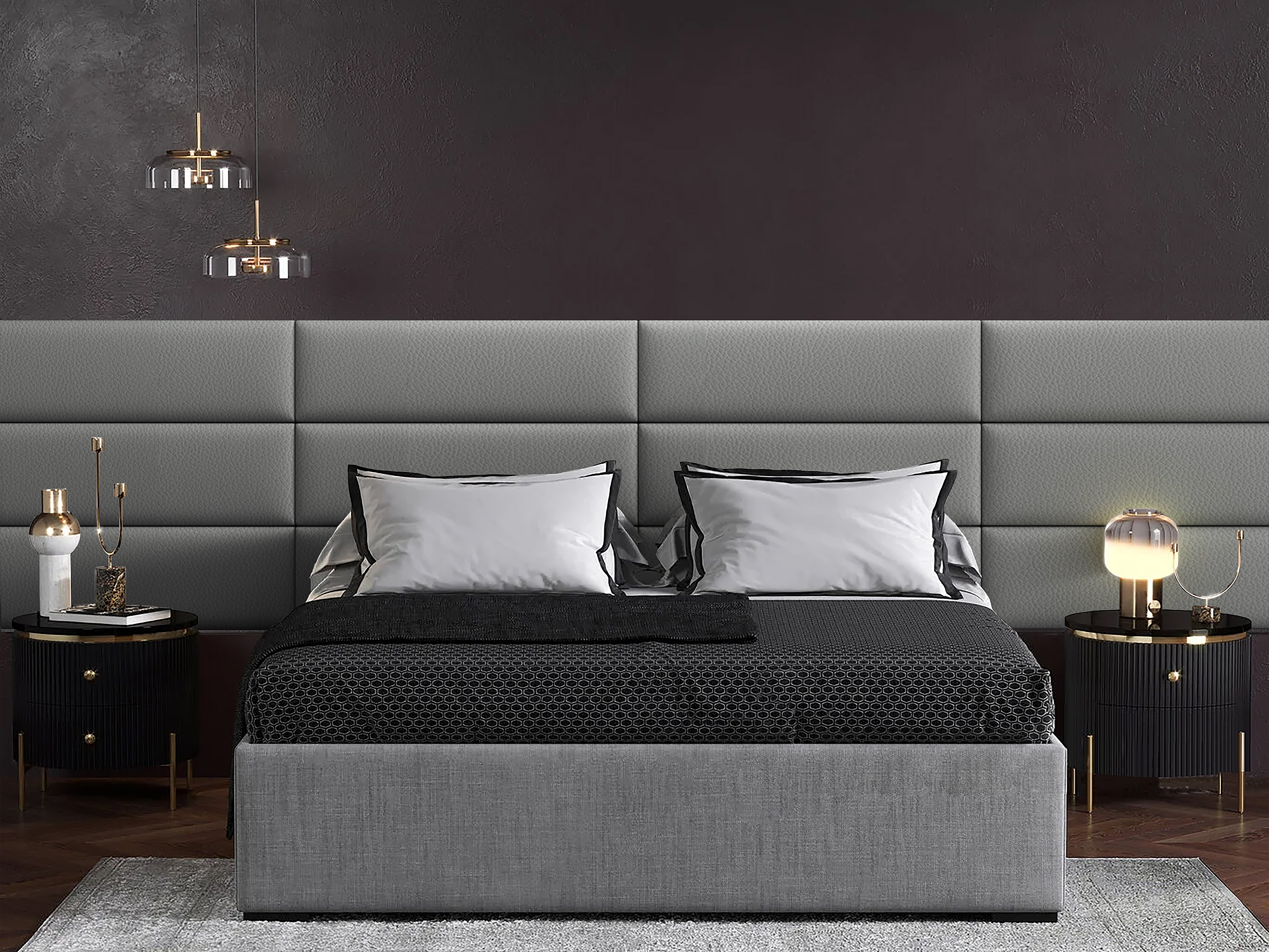 Панель кровати Eco Leather Grey 30х100 см 1 шт.